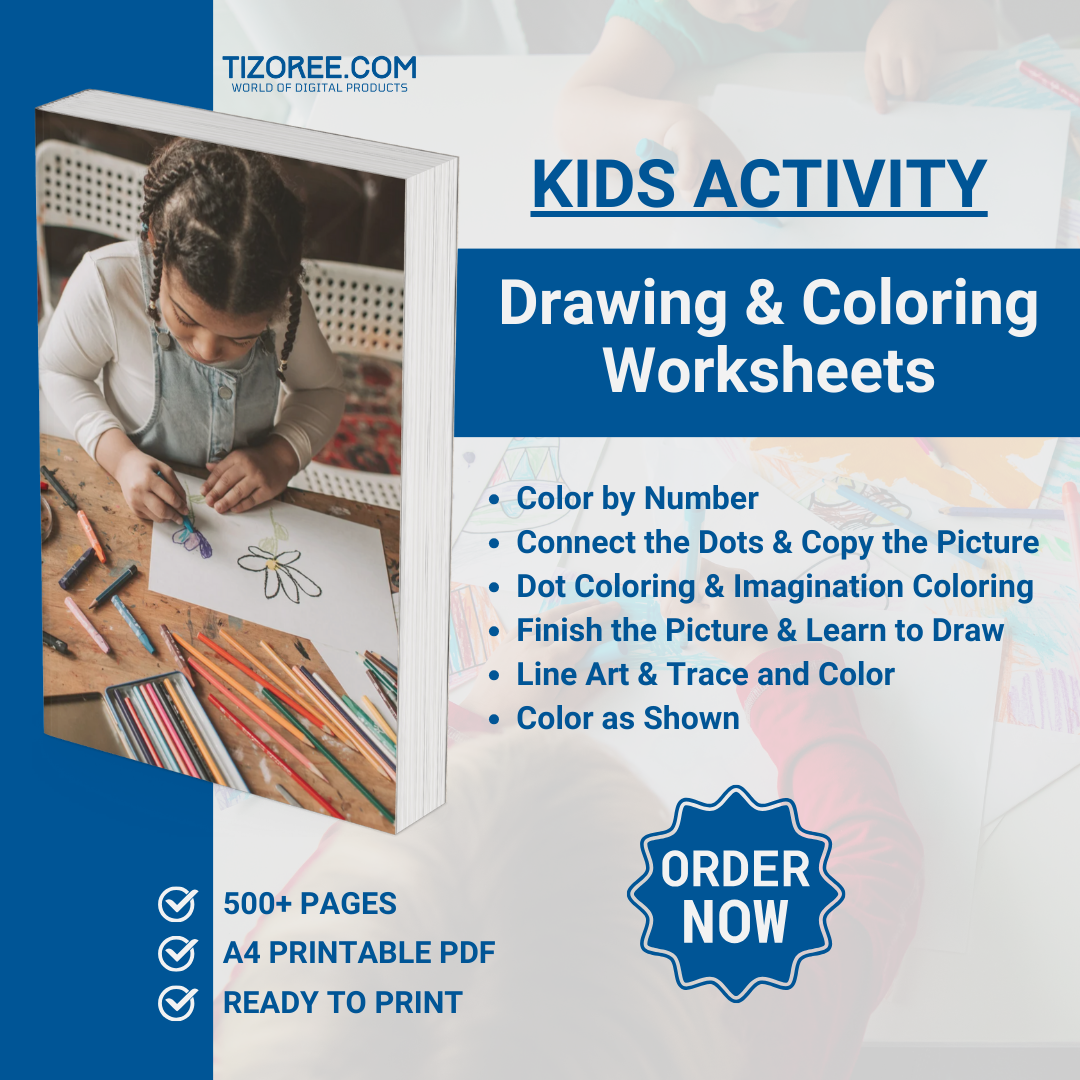 500+ Drawing and Coloring Worksheets For Kids | Ready to Print – Tizoree